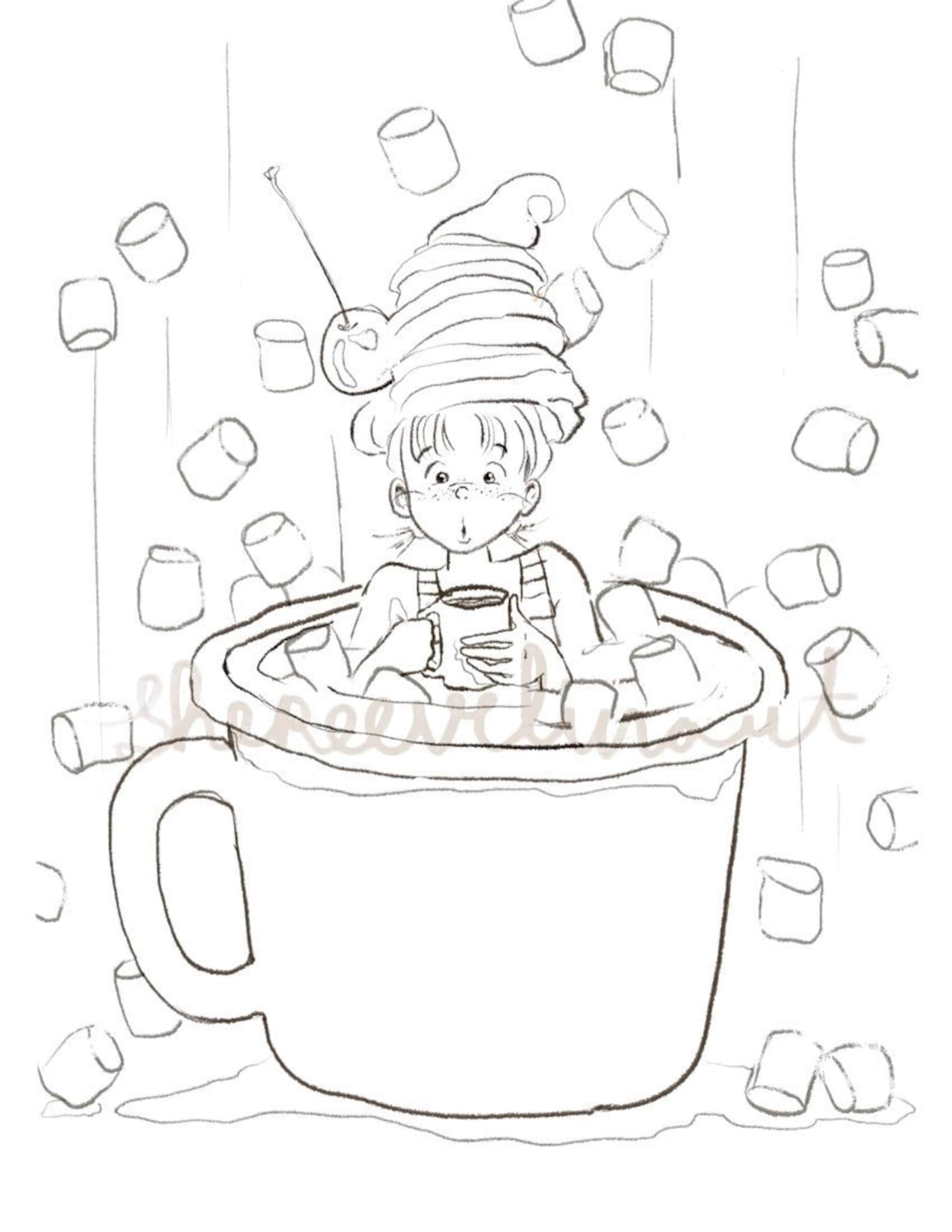 Digital Coloring Wall Art | Printables | Coloring Page | Cozy Coloring ...