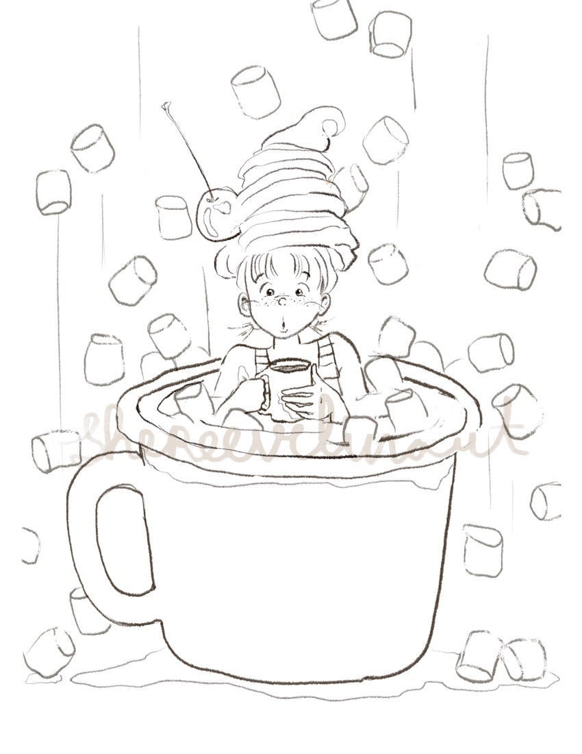 Digital Coloring Wall Art | Printables | Coloring Page | Cozy Coloring ...