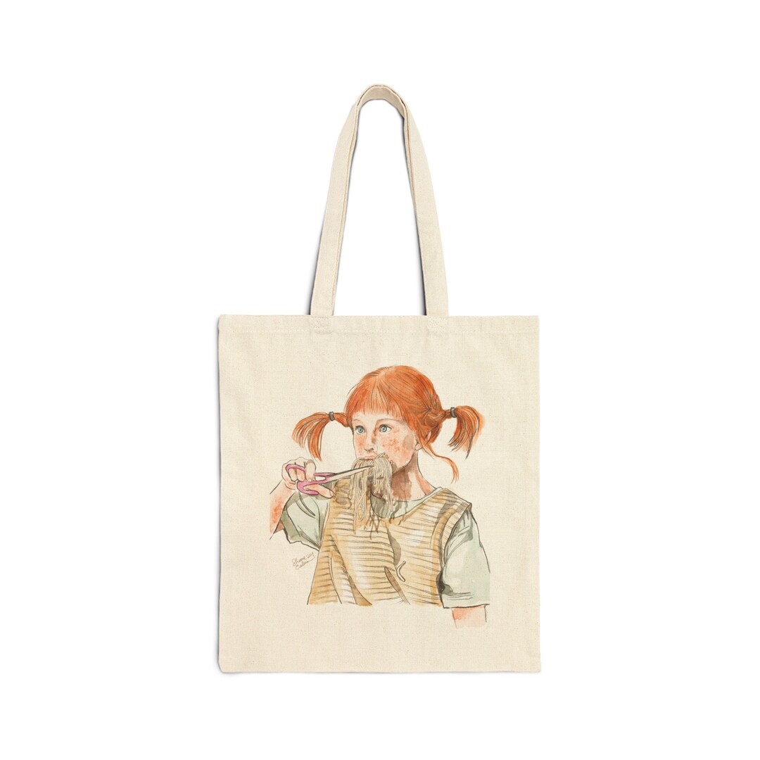Pippi Longstocking Inspired Cotton Canvas Tote Bag Stylish Tote Bag ...