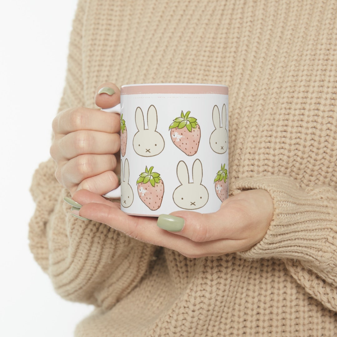 Miffy Inspired Strawberry Ceramic Mug | Cute Mug | Gift for Her ...