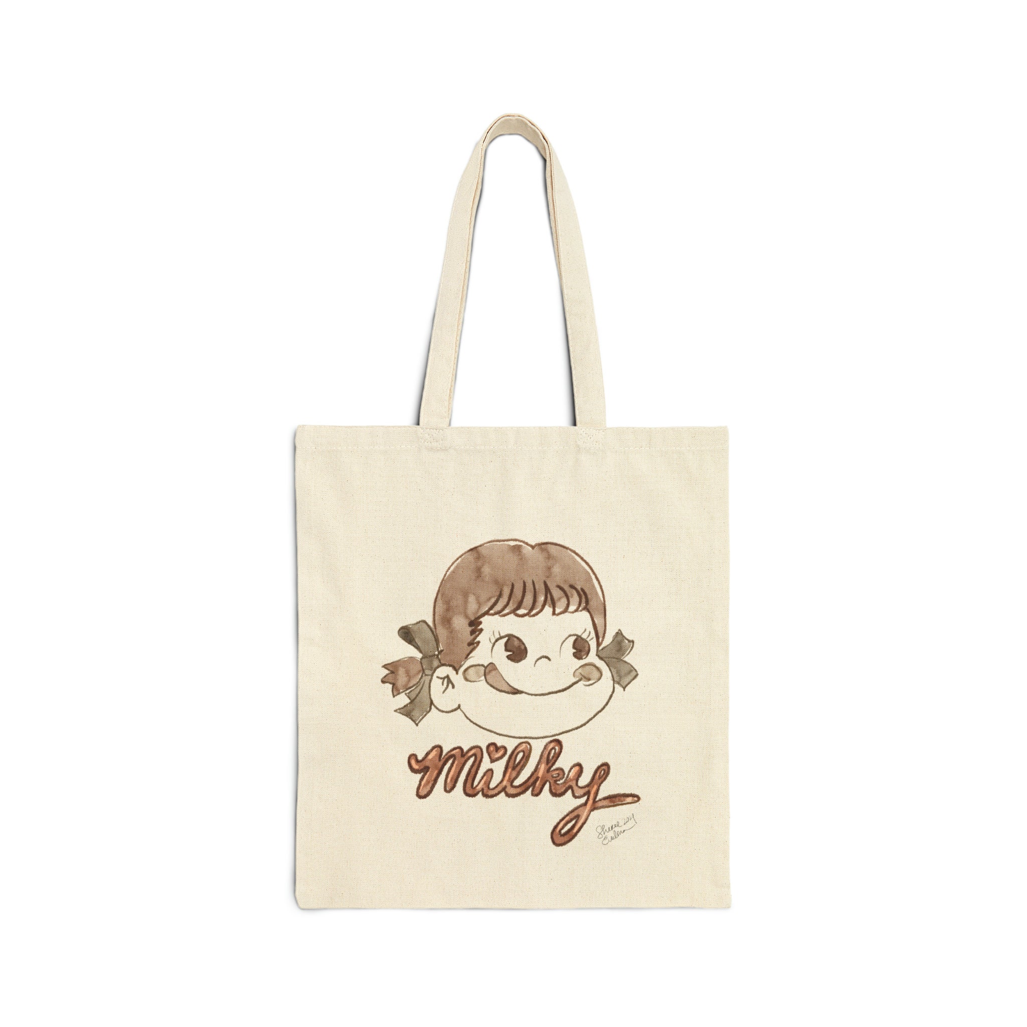 Kawaii Cotton Canvas Tote Bag | Peko Chan Inspired Design | Stylish ...