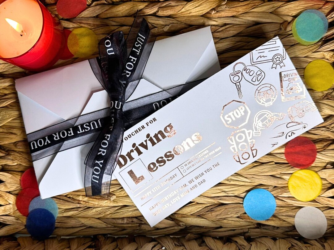 Driving Lessons Voucher Personalised Gift Learner Personalised Ticket ...