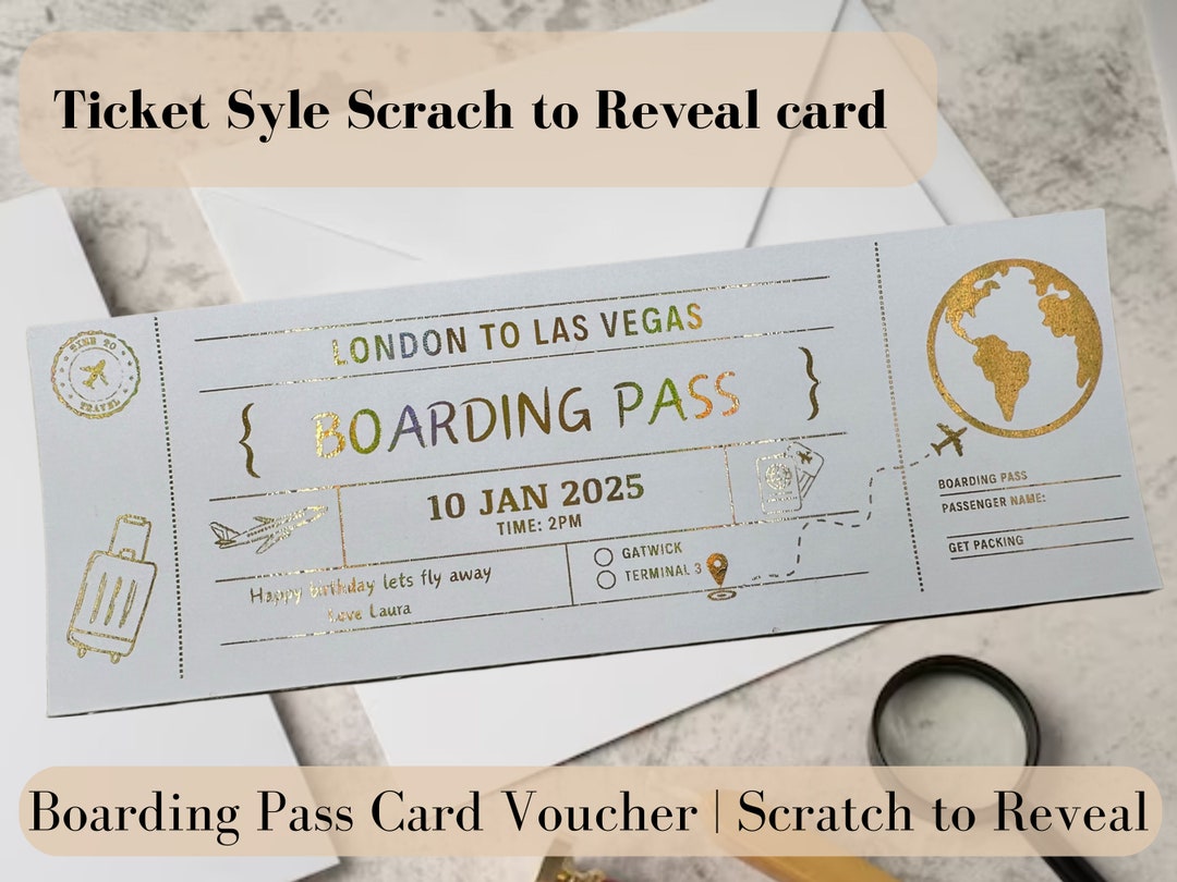 Personalised Reveal Boarding Pass, Fake Boarding Pass for Surprise ...