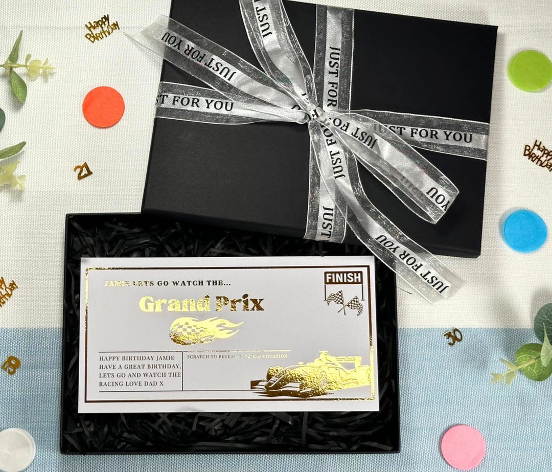 Personalised F1 Grand Prix Ticket – Custom Foil Surprise Gift | Formula ...