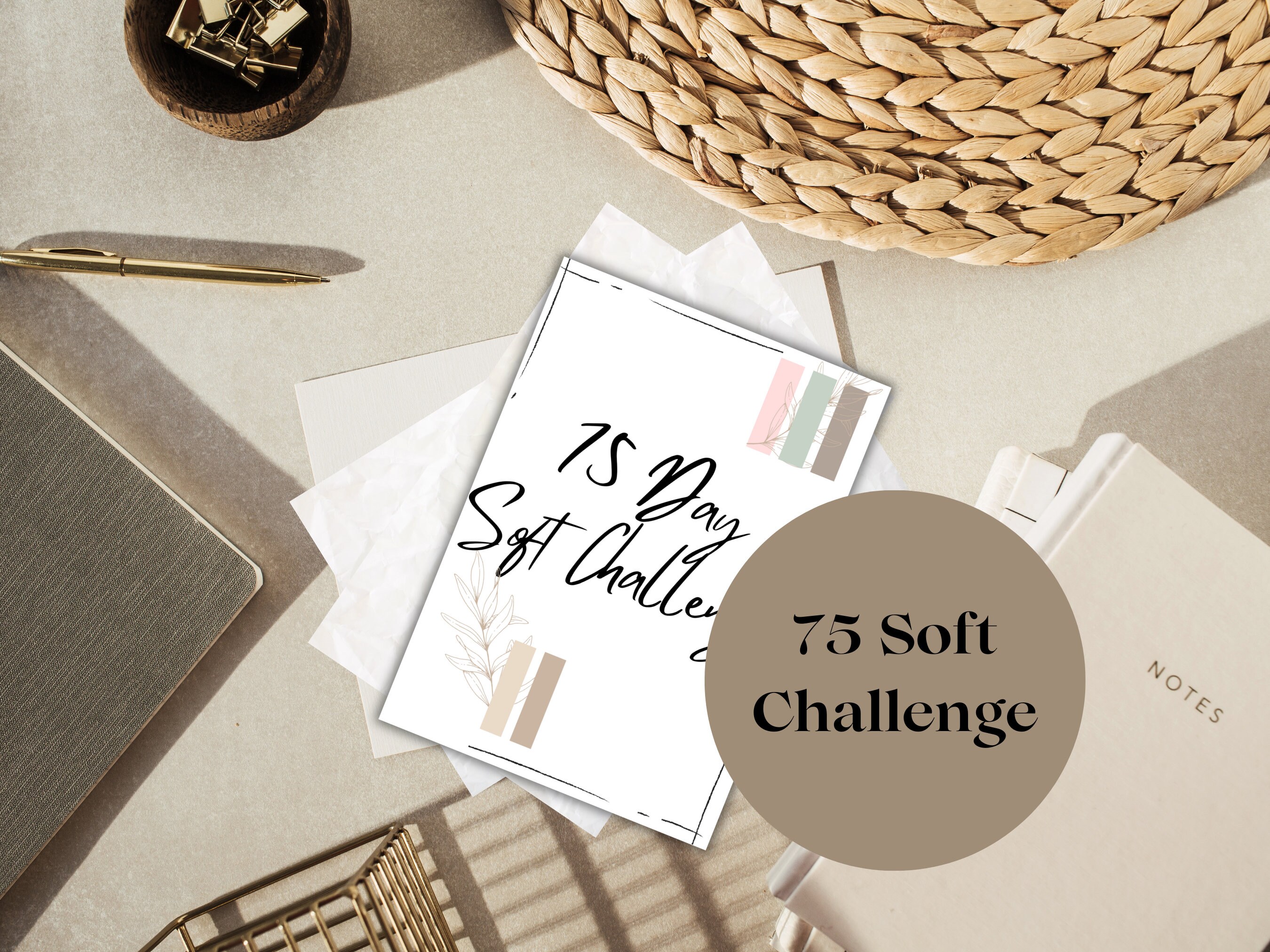 75 Day Soft Challenge Printable Tracker Bundle Editable 75 Hard ...