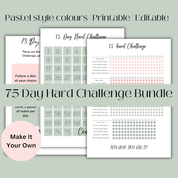 75 Hard Printable - Etsy