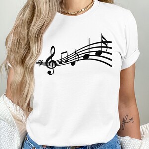 Music Note Treble Clef T-shirt or Sweatshirt, Melody Line Art Tee ...