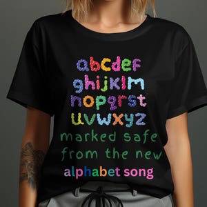Bubble Letters Alphabet T-shirt or Sweatshirt, Marked Safe From the New ...