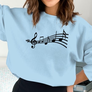 Music Note Treble Clef T-shirt or Sweatshirt, Melody Line Art Tee ...