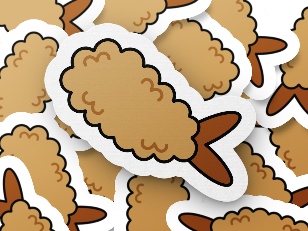 Cute Cartoon Shrimp Sticker, Fun Laptop Decal, Foodie Planner Accessory ...
