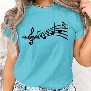 Music Note Treble Clef T-shirt or Sweatshirt, Melody Line Art Tee ...