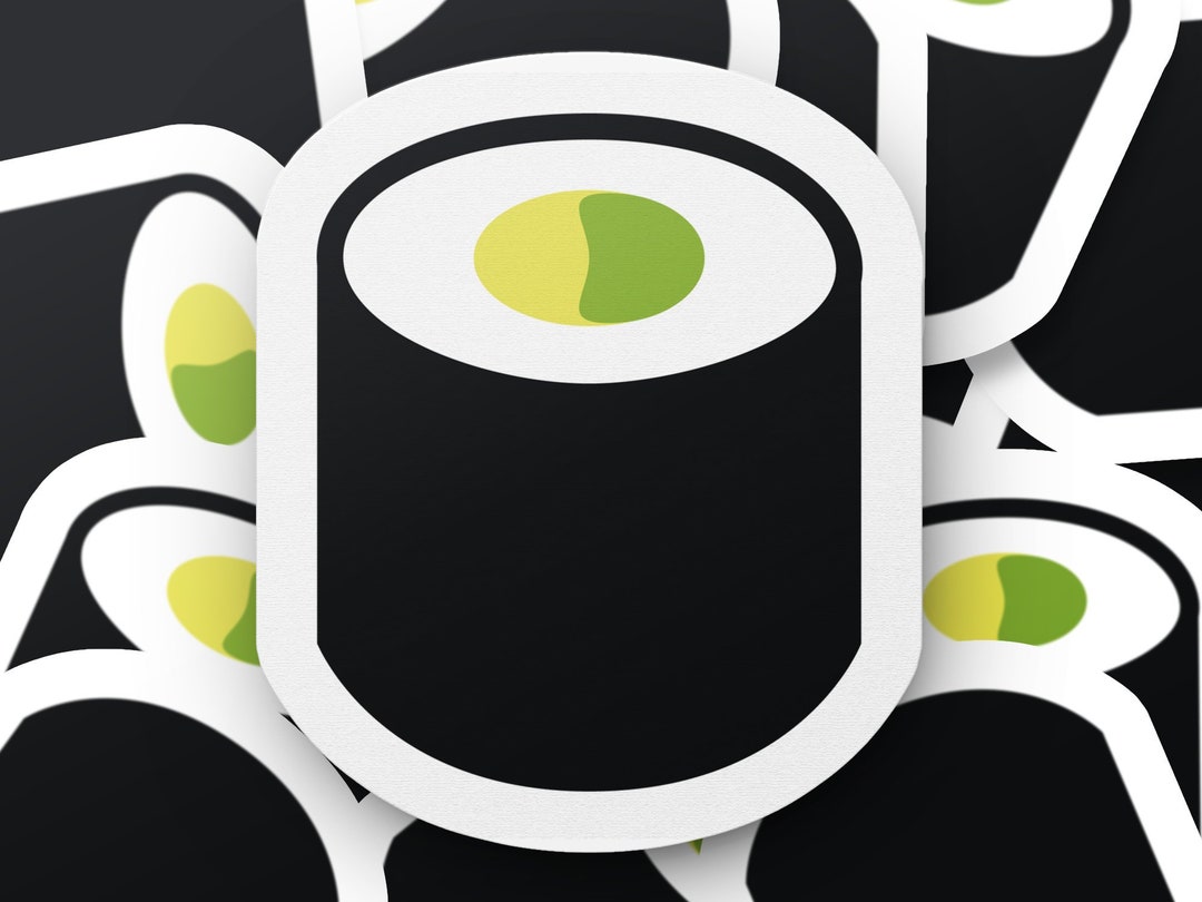 Sushi Roll Sticker, Cute Food Decal, Laptop Vinyl Sticker, Japanese ...