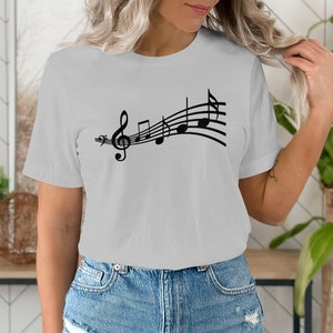 Music Note Treble Clef T-shirt or Sweatshirt, Melody Line Art Tee ...