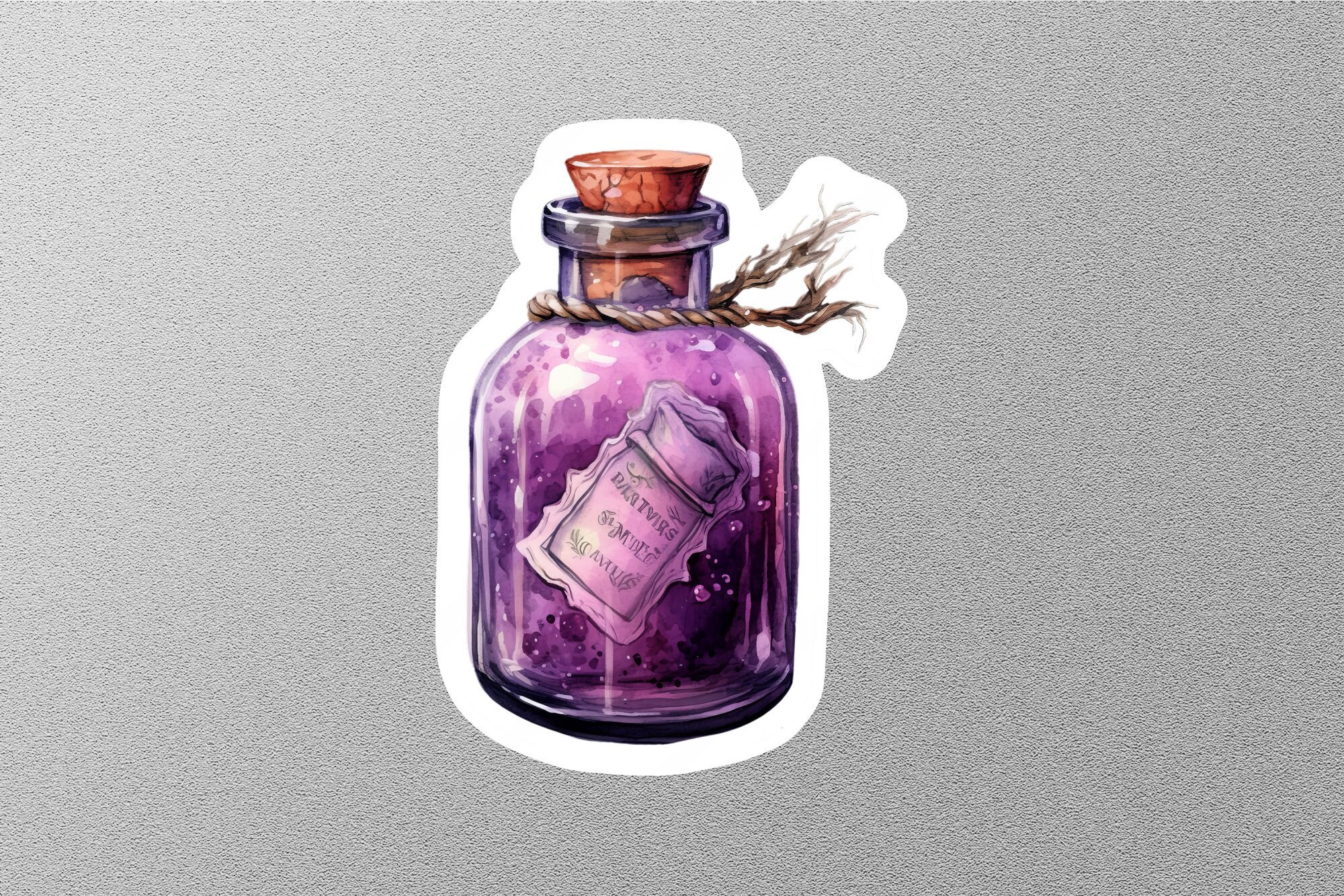 Vintage Potion Bottle Sticker, Watercolor Magical Elixir Decal, Fantasy ...