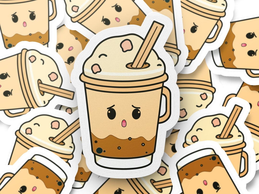 Cute Bubble Tea Sticker, Kawaii Boba Tea Decal, Laptop and Phone ...