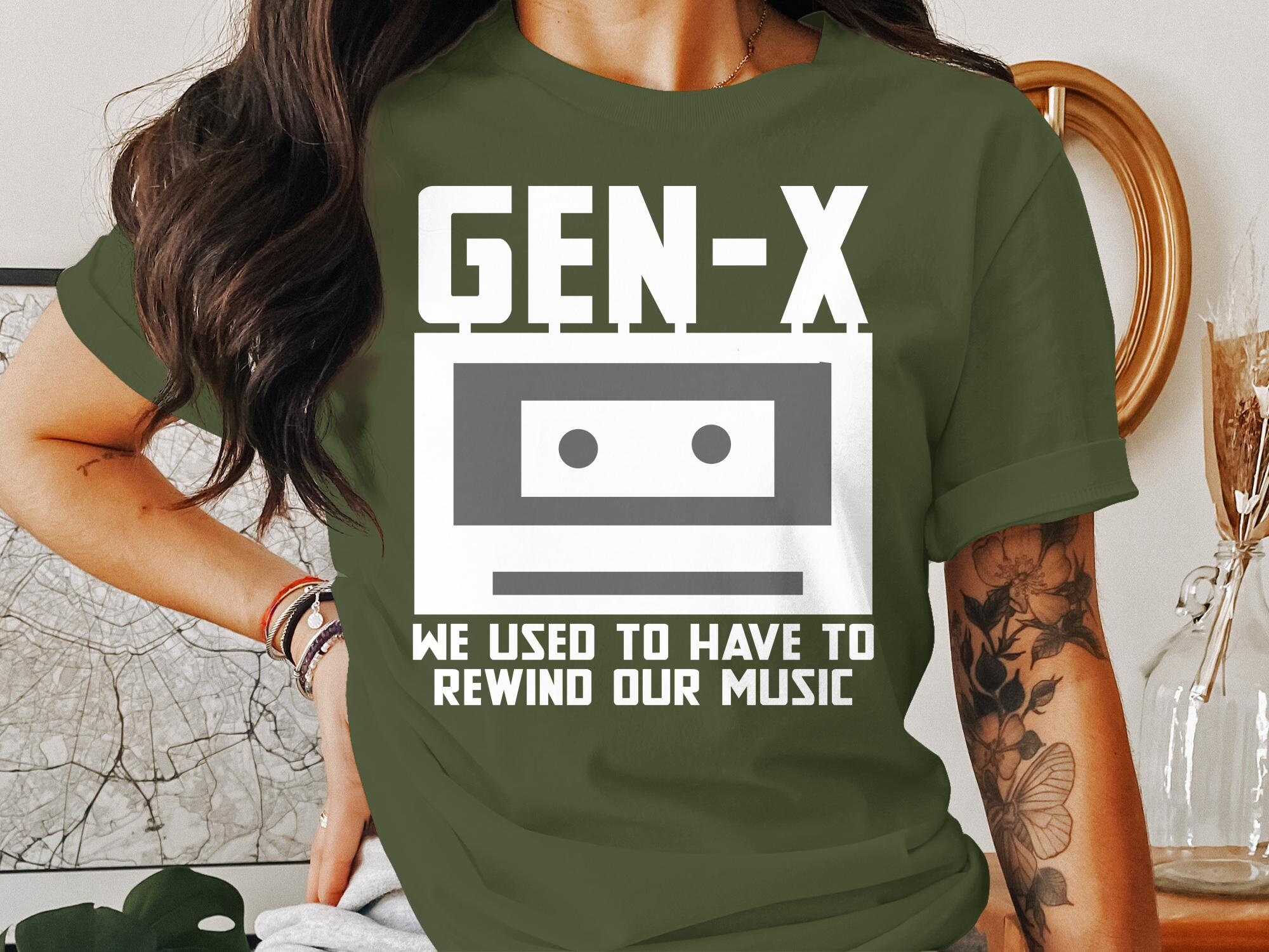 Retro Gen-x Cassette Tape T-shirt or Sweatshirt, Funny Gen-x Rewind Our ...