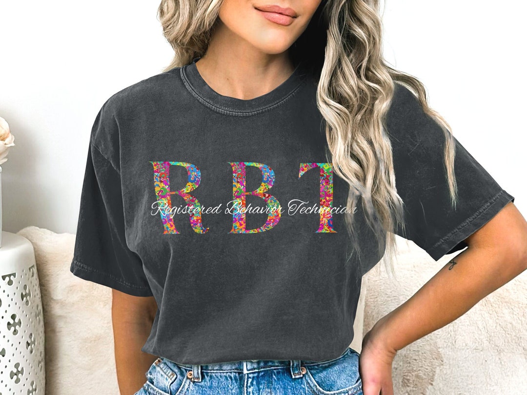 Registered Behavior Technician, Abstract RBT Initials Graphic T-shirt ...