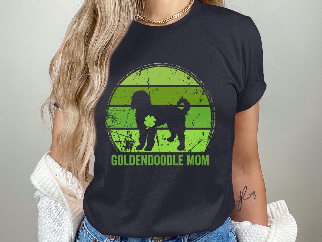 Goldendoodle Mom T-shirt, Green Vintage Dog Lover Tee, St. Patrick's ...