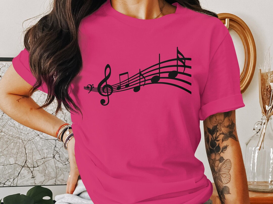 Music Note Treble Clef T-shirt or Sweatshirt, Melody Line Art Tee ...