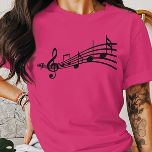 Music Note Treble Clef T-shirt or Sweatshirt, Melody Line Art Tee ...