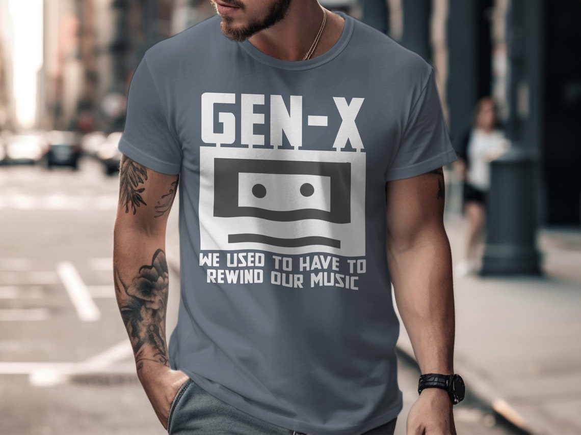 Retro Gen-x Cassette Tape T-shirt or Sweatshirt, Funny Gen-x Rewind Our ...