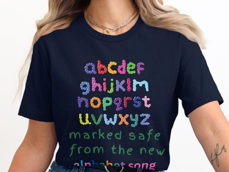Bubble Letters Alphabet T-shirt or Sweatshirt, Marked Safe From the New ...