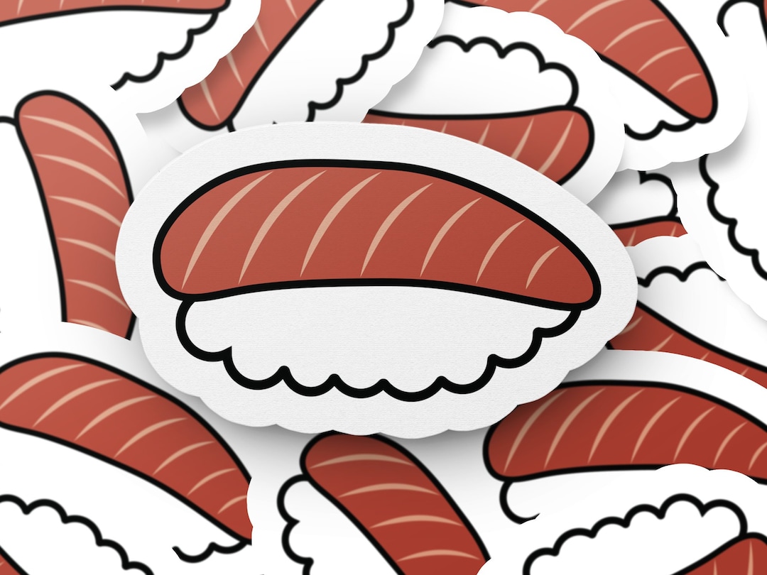 Cute Sushi Sticker, Japanese Food Decal, Kawaii Nigiri Vinyl, Laptop ...