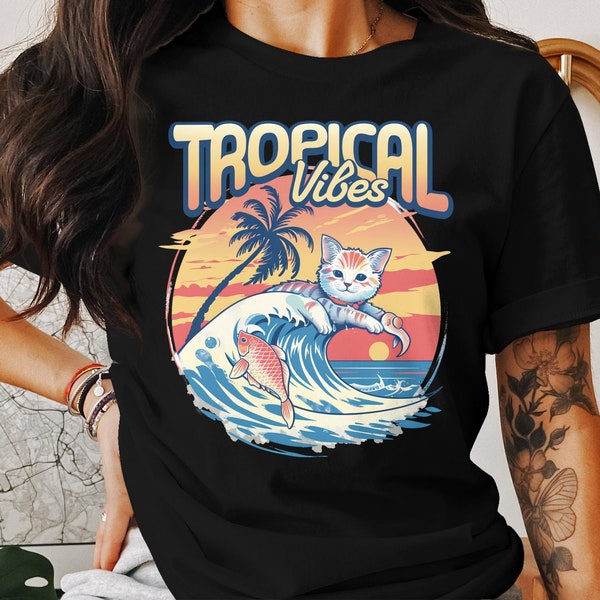 Tropical Cat Shirt - Etsy