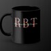 Colorful RBT Letters Mug, Artistic Rainbow Text Coffee Cup, Unique ...