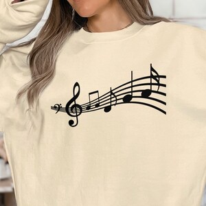 Music Note Treble Clef T-shirt or Sweatshirt, Melody Line Art Tee ...