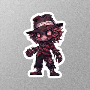 Cute Horror Character Sticker, Chibi Zombie Boy, Spooky Adhesive Decal ...