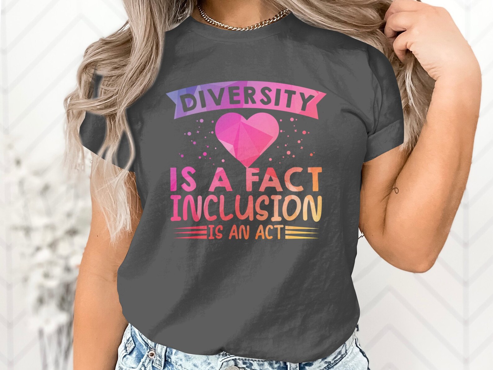 Diversity Inclusion T-shirt or Sweatshirt, Colorful Motivational Quote ...