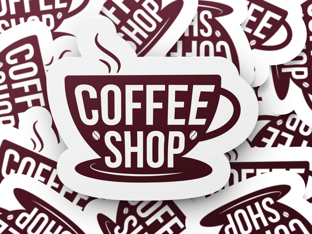 Coffee Shop Sticker, Cute Cafe Cup Decal, Laptop Vinyl Decal, Barista ...