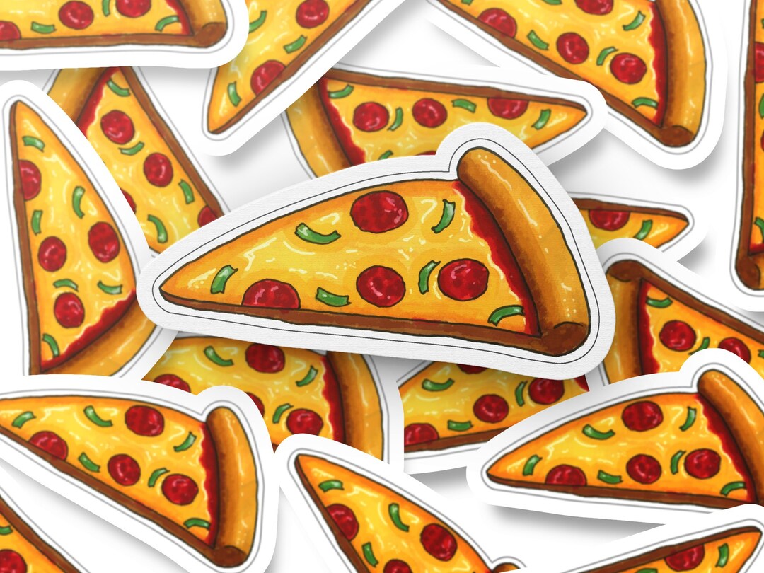 Pepperoni Pizza Slice Sticker, Water-resistant Die Cut Decal, Laptop ...
