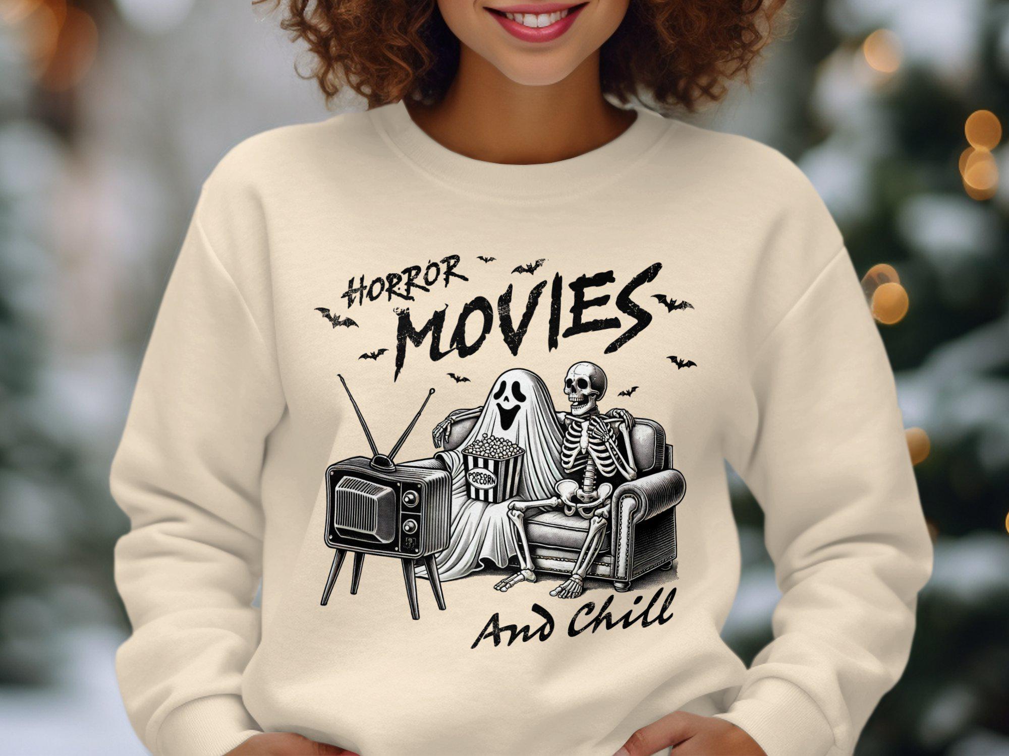 Horror Movies and Chill Graphic Tee, Spooky Halloween T-shirt or ...