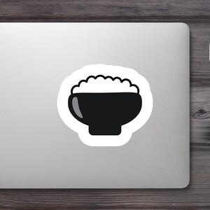 Cute Rice Bowl Vinyl Sticker, Kawaii Laptop Decal, Planner Die Cut ...