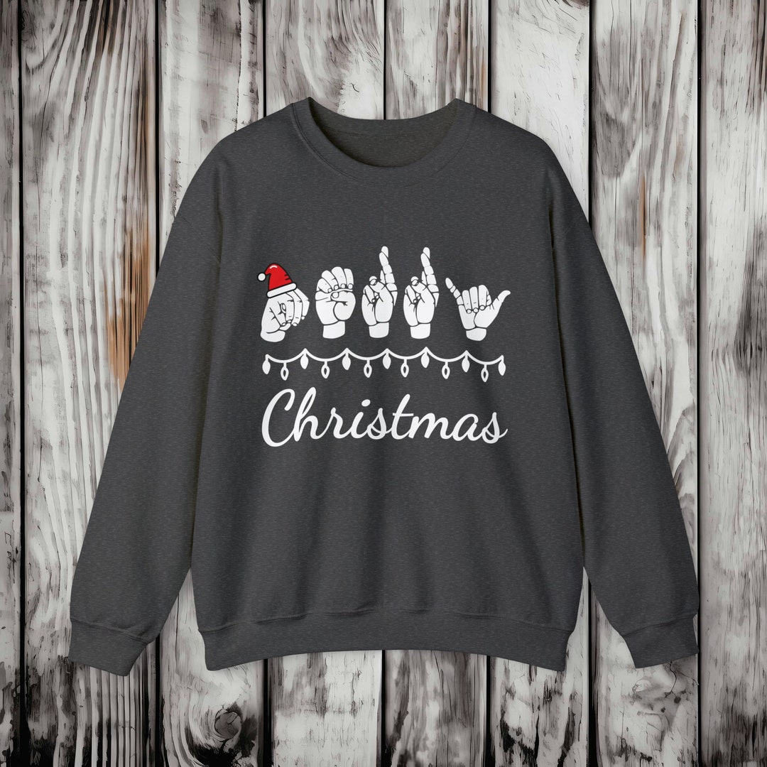 Sign Language Merry Christmas Sweatshirt, Christmas Sweatshirt, Winter ...