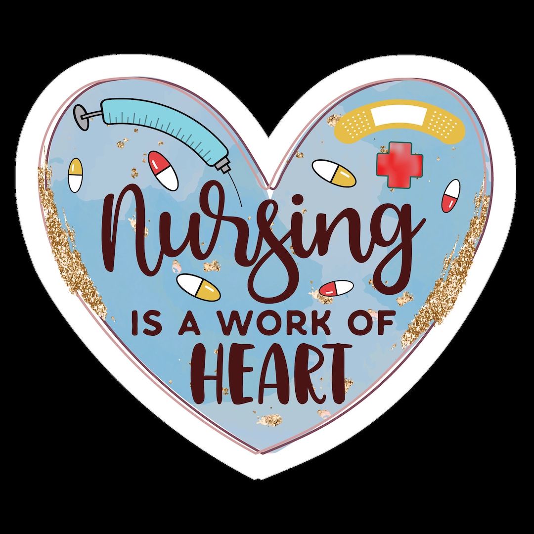Nurse Appreciation Heart Shaped Magnet, Nursing is a Work of Heart ...