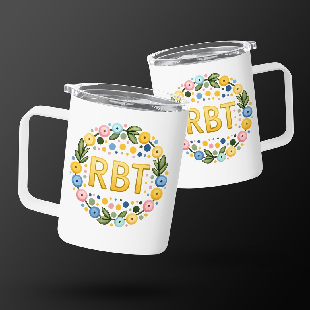 Personalized RBT Floral Insulated Travel Mug, Stainless Steel 10 Oz ...