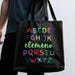 Alphabet Tote Bag, Colorful Letter Design Tote Bag, ABC Elemeno Design ...