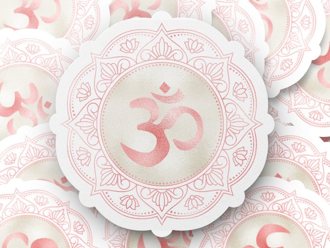 Om Symbol Sticker, Spiritual Mandala Decor, Yoga Laptop Decal, Hindu ...