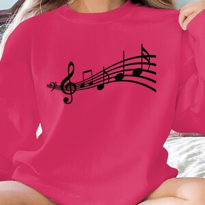 Music Note Treble Clef T-shirt or Sweatshirt, Melody Line Art Tee ...