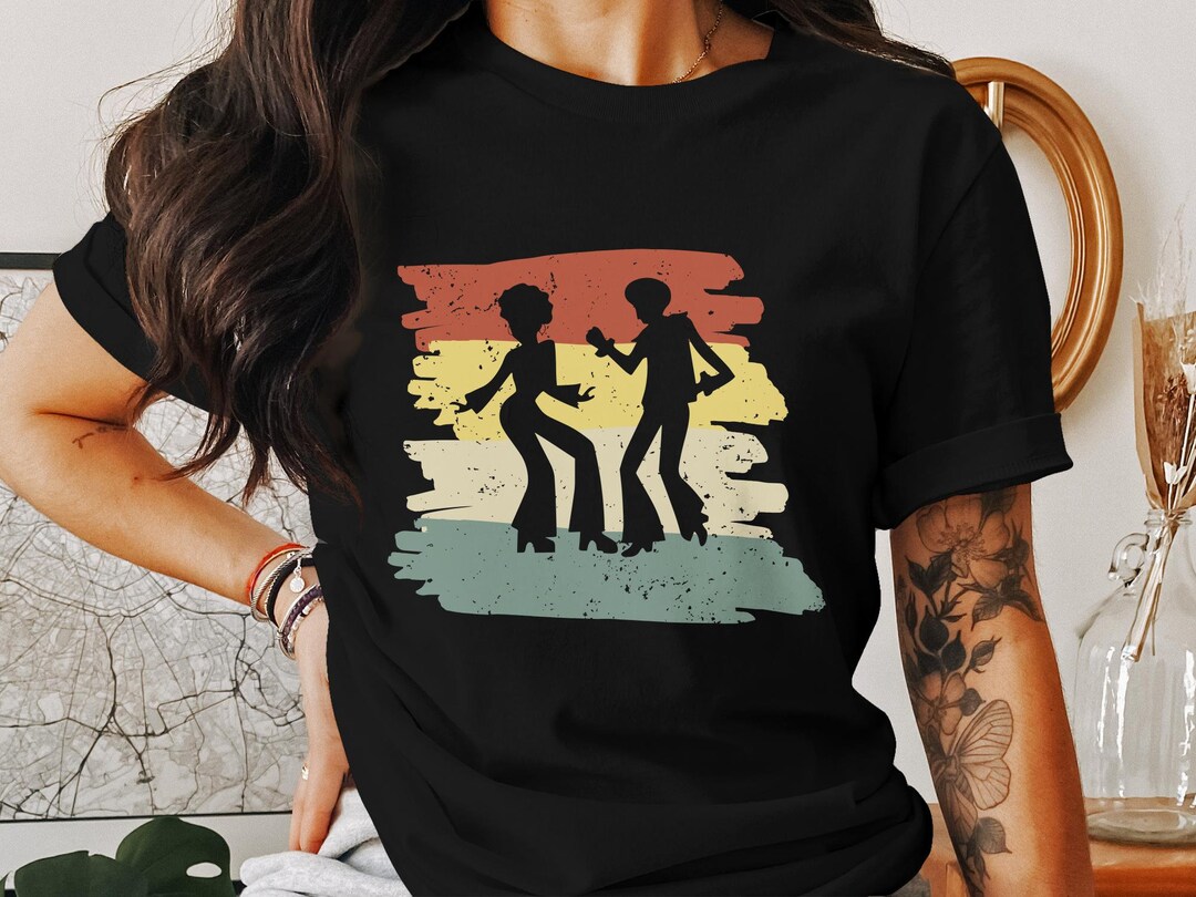Vintage-inspired Salsa Dancers T-shirt, Retro Dancing Couple Graphic ...
