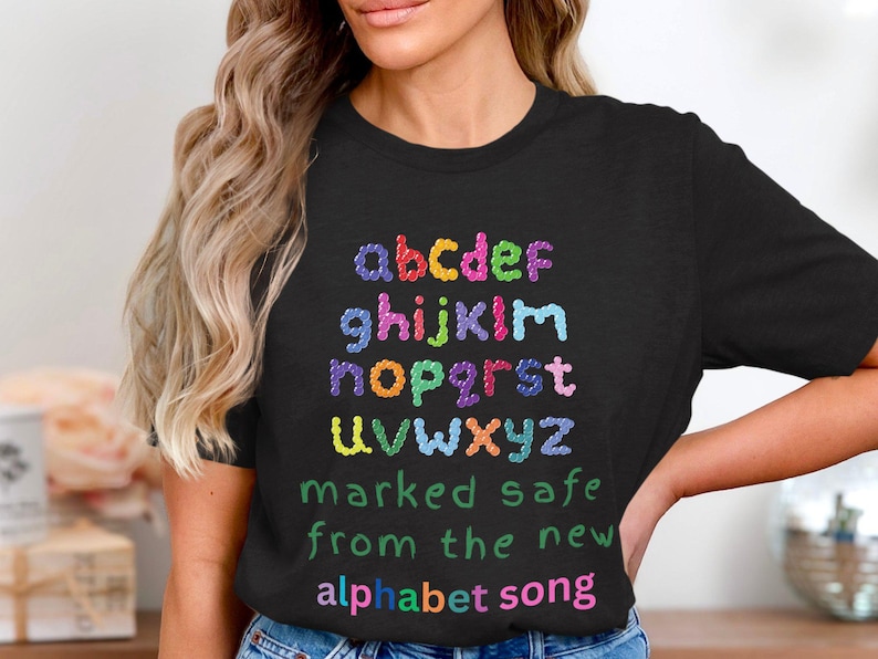 Bubble Letters Alphabet T-shirt or Sweatshirt, Marked Safe From the New ...