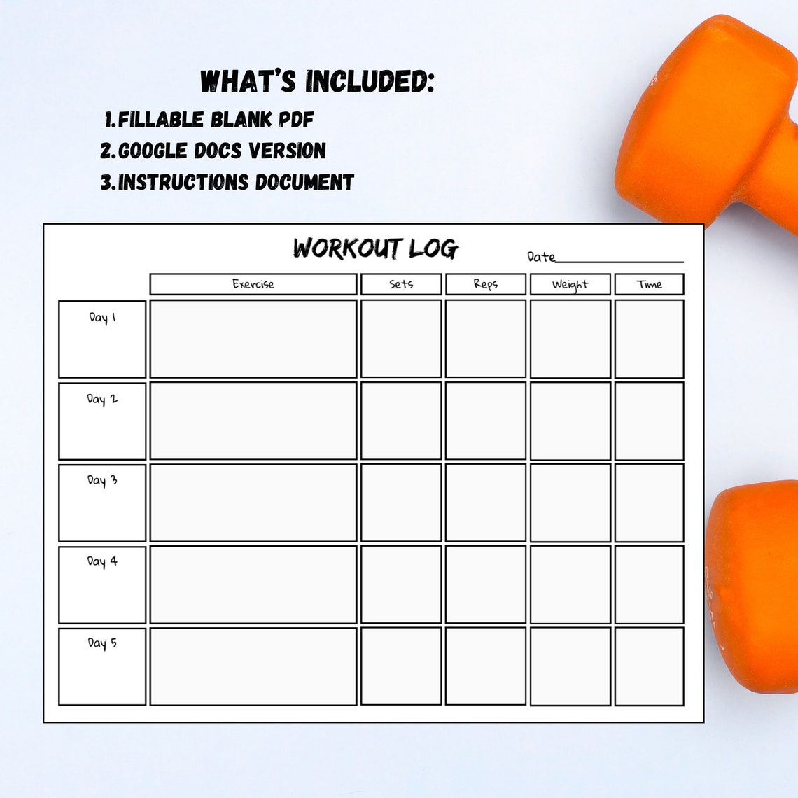 Workout Log, Exercise Tracker, Fitness Planner, Healthy Journal, Self ...