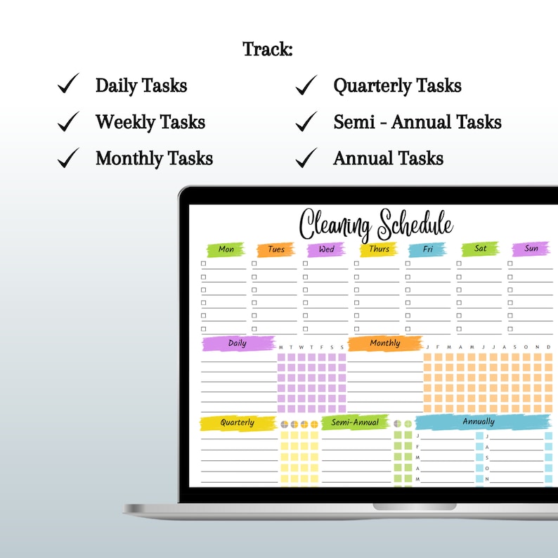 Editable Cleaning Schedule, Planner, Cleaning Cards, ADHD Cleaning ...