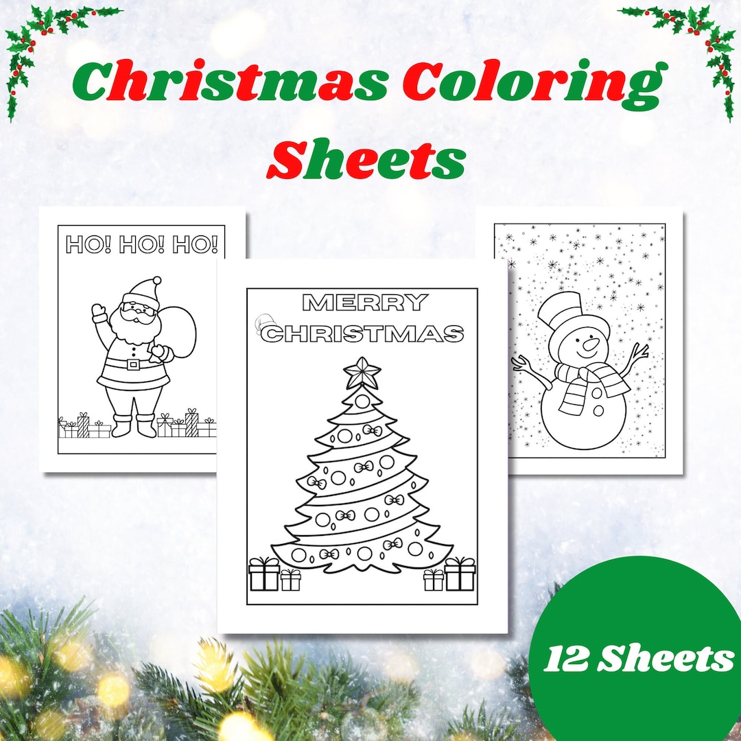 Christmas Coloring Sheets for Kids, Holiday Pages, Fun Winter Designs ...
