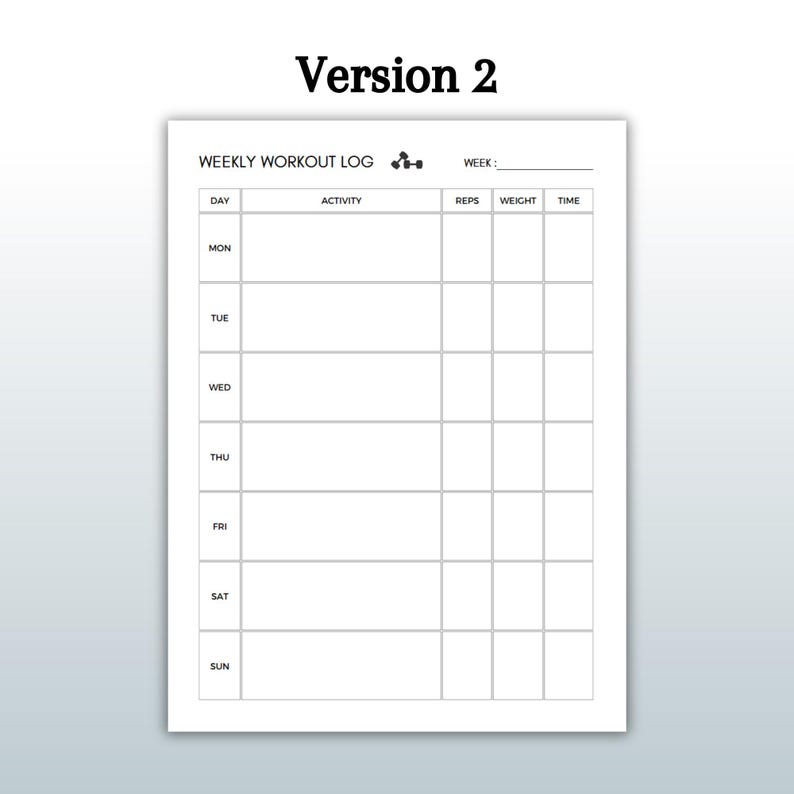 Workout Log, Exercise Tracker, Fitness Planner, Daily Exercise Journal ...