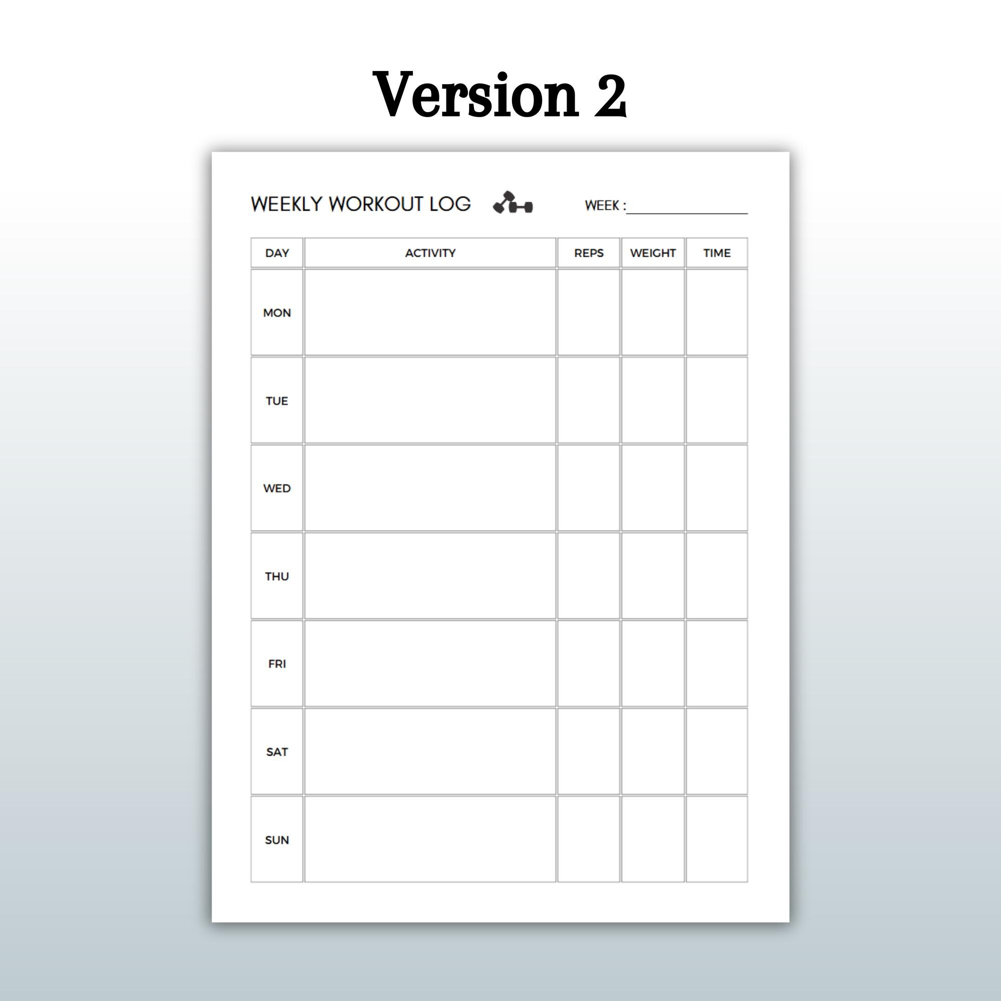 Workout Log, Exercise Tracker, Fitness Planner, Daily Exercise Journal ...