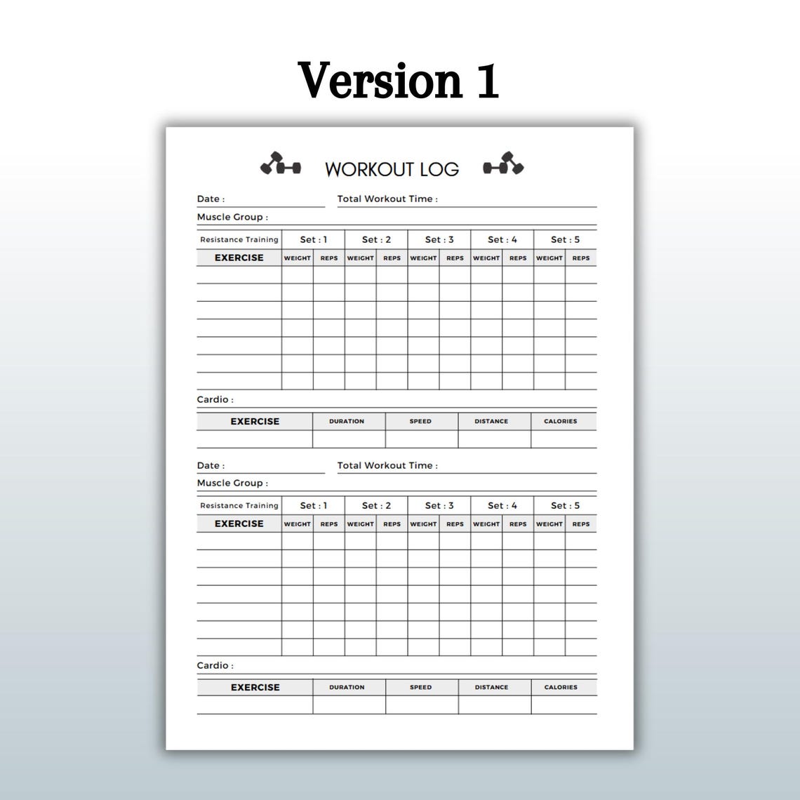 Workout Log, Exercise Tracker, Fitness Planner, Daily Exercise Journal ...